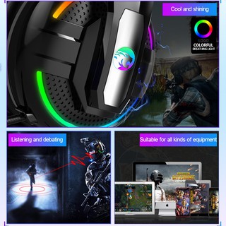 Black Gaming Headset With Mic noise cancellation Headphone Microphone ...