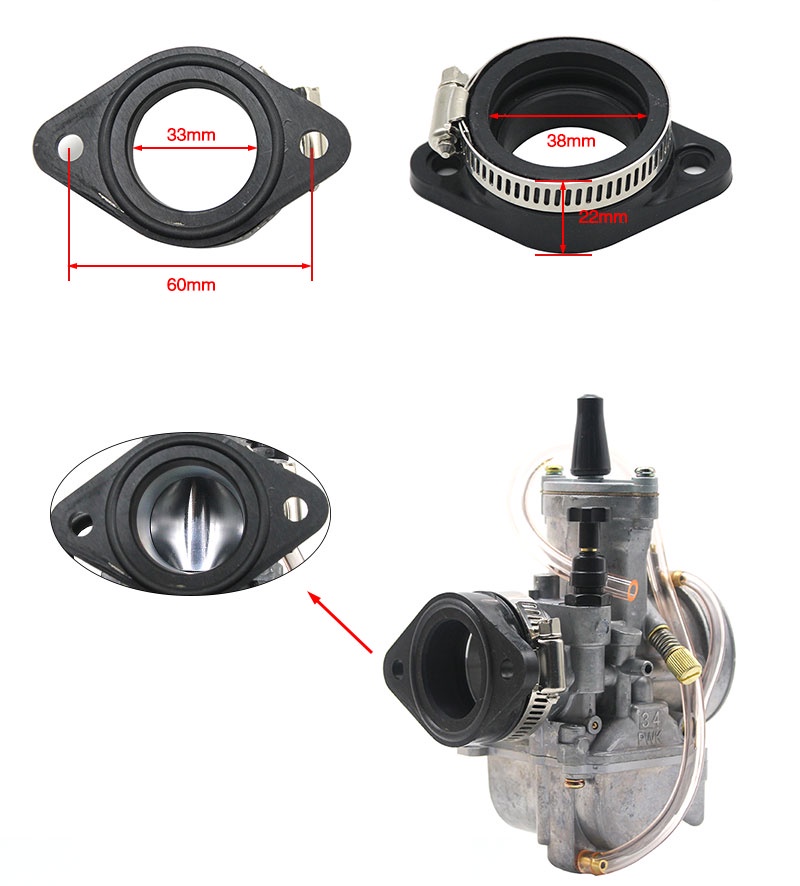 ZSDTRP Rubber Adapter Inlet Intake Pipe fit on KOSO Mikuni PWK KEIHIN 28/30/32/34mm Carburetor ...