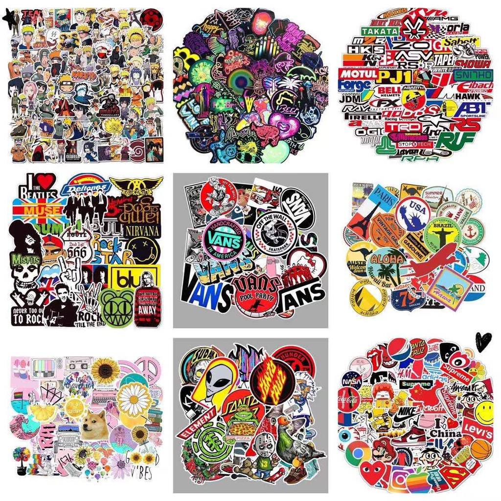 100 pcs non-repetitive personalized suitcase notebook graffiti ...