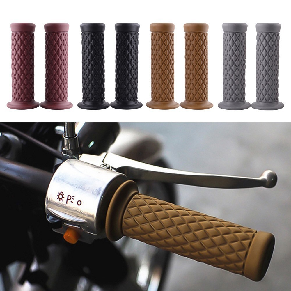 UNIVERSAL MOTORCYCLE RUBBER HANDLE GRIP RETRO CAFE RACER | Shopee ...