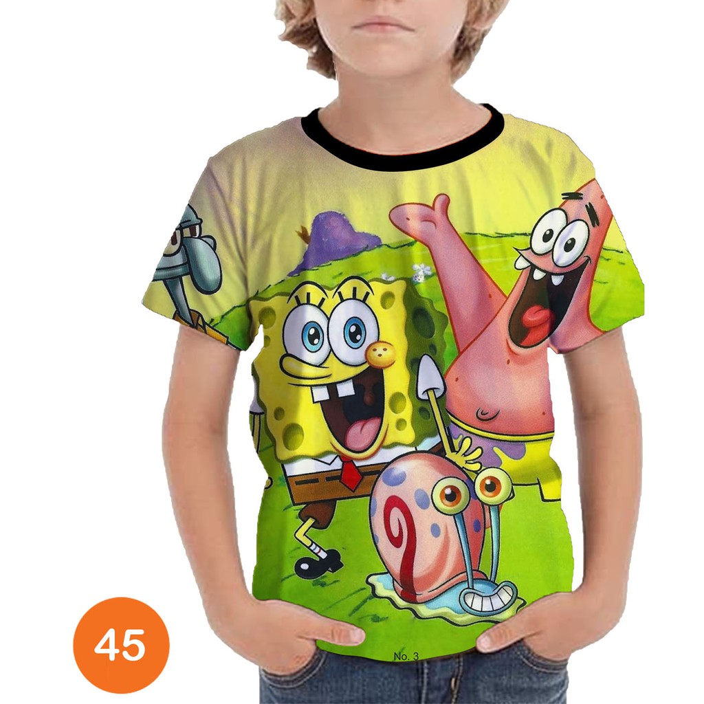 Spongebob SquarePants Shirt Kids Clothes Printing 45 | Shopee Philippines