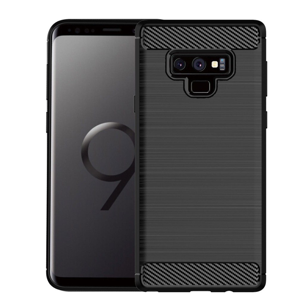 Samsung Galaxy Note 9 Casing Armor Carbon Fiber TPU Soft Silicone Back ...