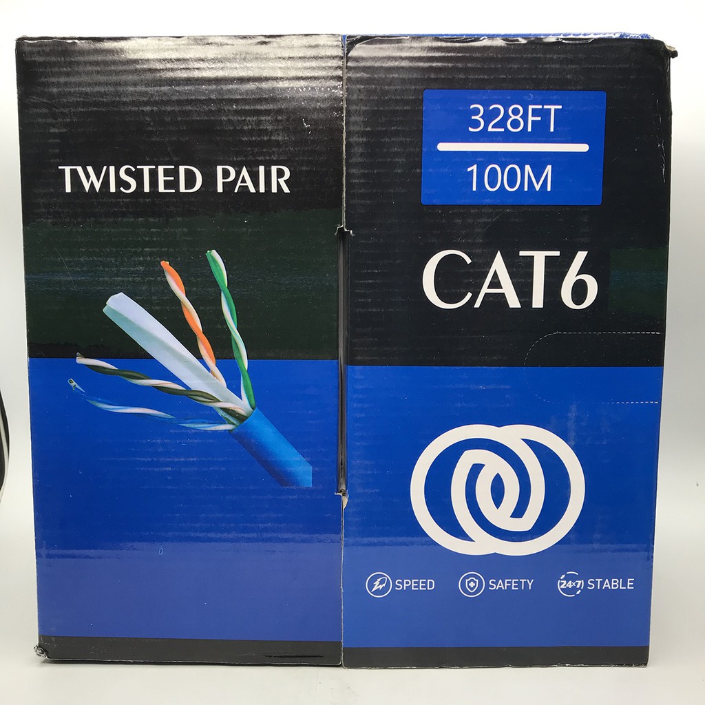 LPJ INDOOR UTP CAT6 SOLID CCA WIRE 100 Meter ETHERNET LAN NETWORK CABLE ...