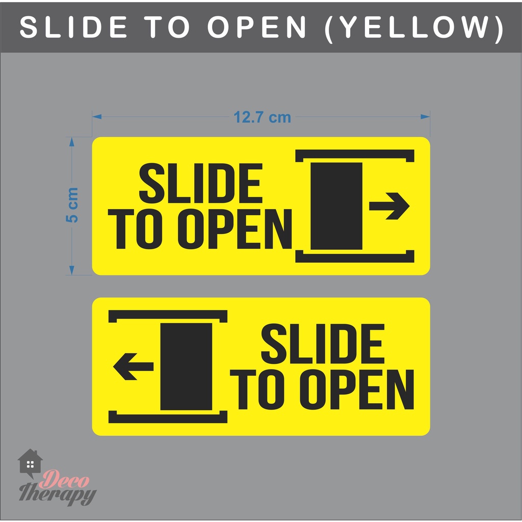 Push Pull, Slide To Open Sign STICKER Decotherapy | Shopee Philippines