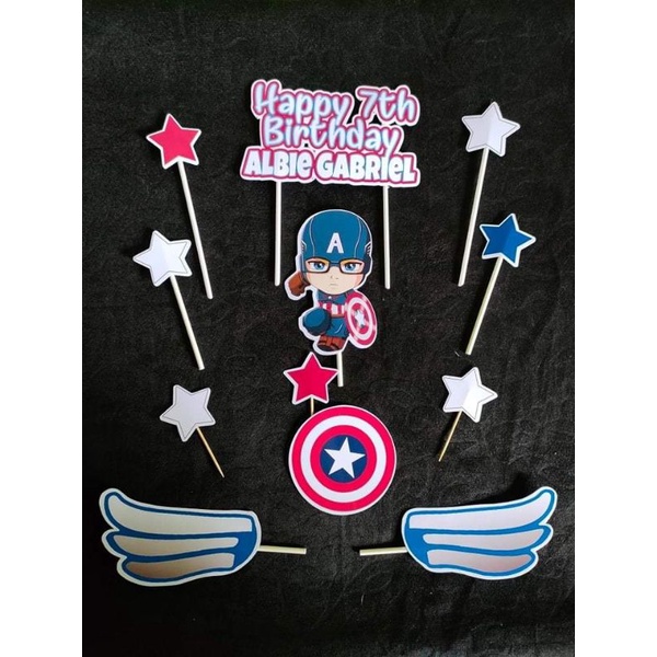 Captain America Customize Cake Topper | Shopee Philippines