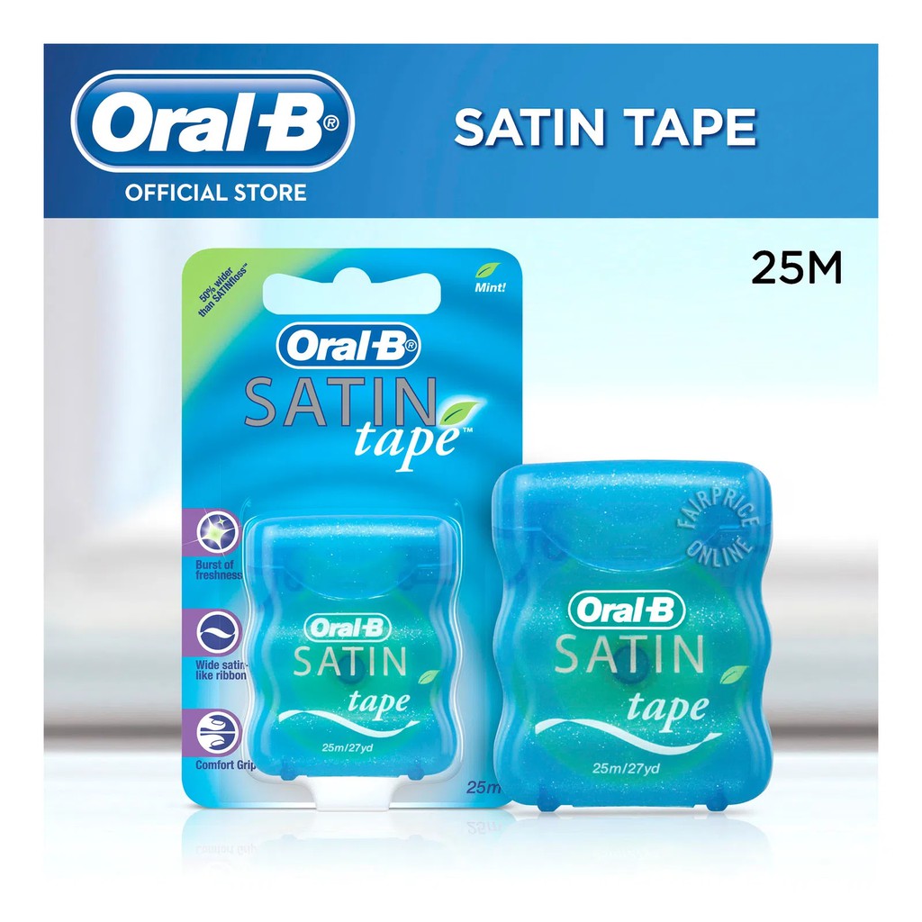 Oral B Satin Tape Mint Dental Tape Dental Floss 25m | Shopee Philippines