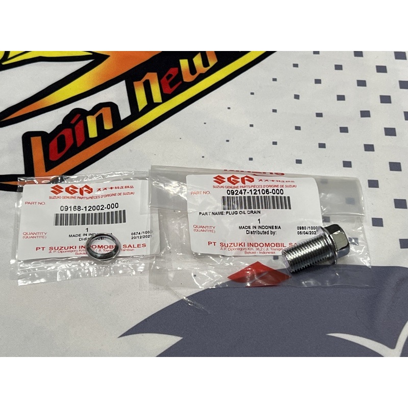 Genuine Oil Drain Plug Bolt & Washer Raider150 09247-12106-000/09168 ...
