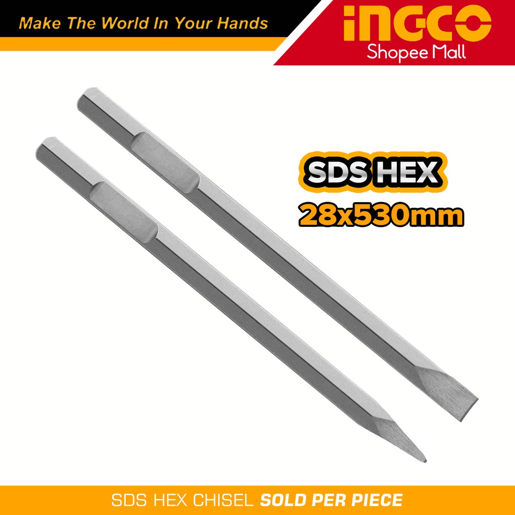 Ingco Sds Hex Chisel Concrete Breaker Demolition Chisel 28x530mm ...