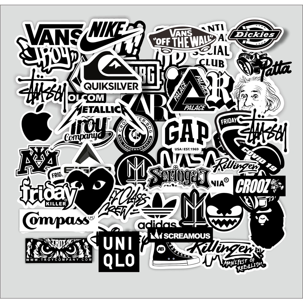 Sticker Sticker 30 Brand Distro Logo package Black Red Graftac and ...