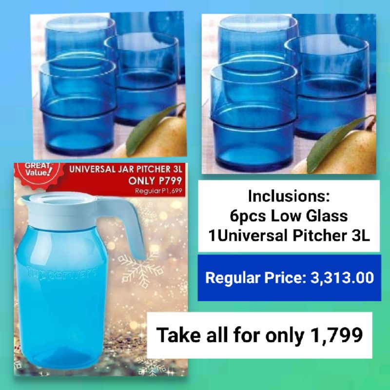 Tupperware 6-pc. Crystal Low Glass Brilliant 250ml | Shopee Philippines