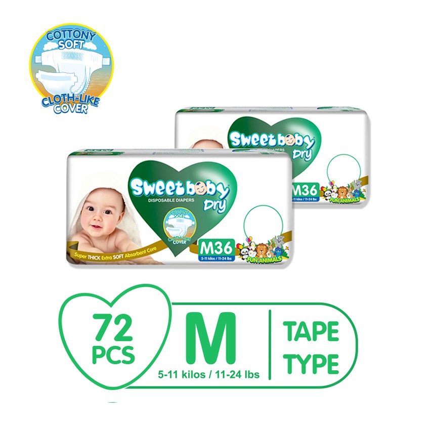 Sweetbaby Dry Econo Pack Medium 36s x 2 (72pcs) | Shopee Philippines