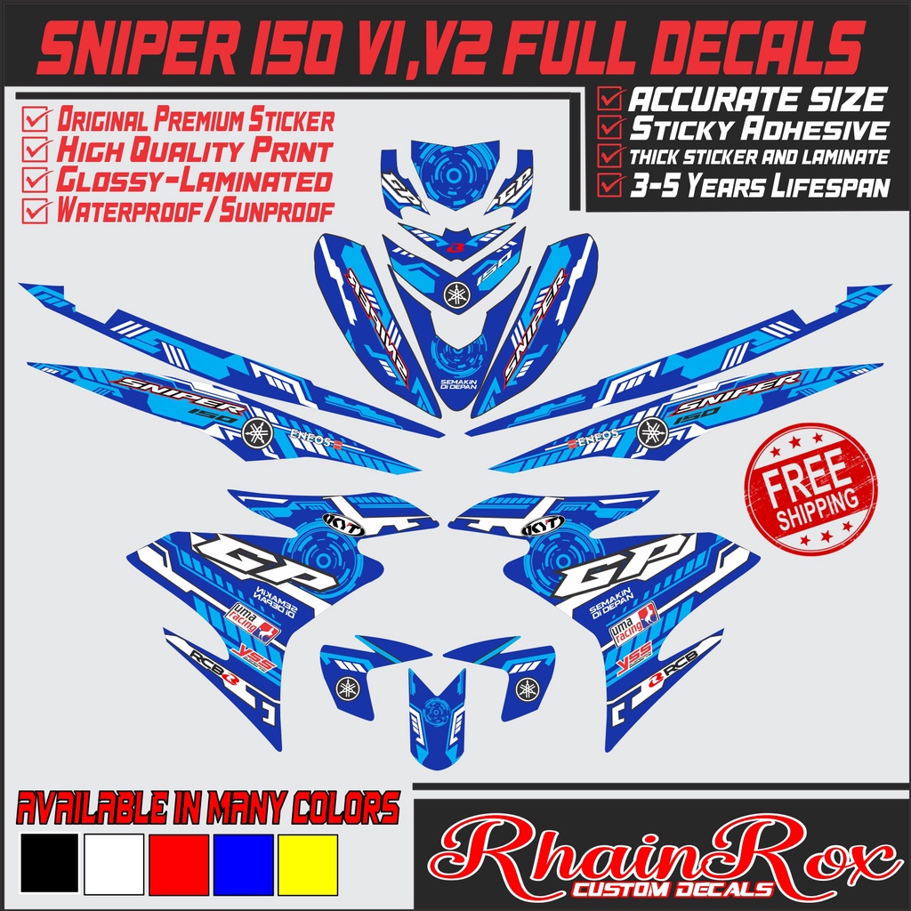 sniper 150 v1 v2 circuit gp edition full body decals printed laminated ...
