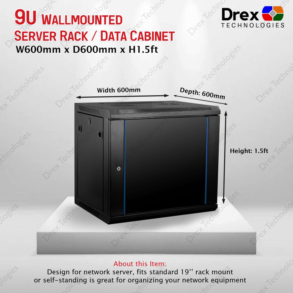 9U 9-Layer Data Cabinet 600x600x1.5Ft Wallmount Server Rack DISASSEMBLE ...