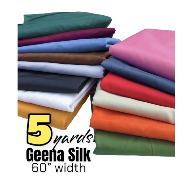 [5-yards] Geena Silk Pongee Cloth Gina Fabric Textile Tela 60” width ...