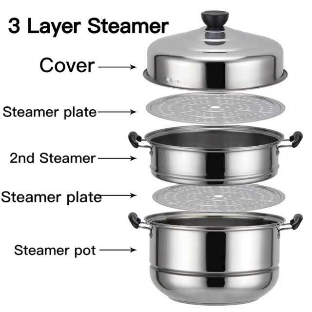 3 Layers Stainless Steel Steamer pot THICK quality | Shopee Philippines