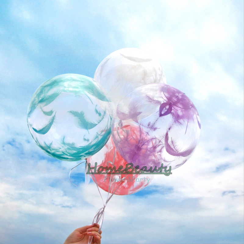 【Clearing Sale】18inch （after inflation） Feather Printed Bobo Balloon ...