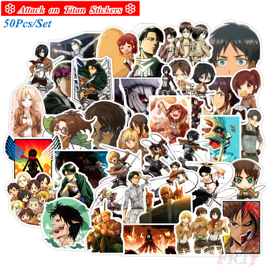 Attack on Titan - Series 03 Anime Stickers 50Pcs/Set Eren Mikasa ...