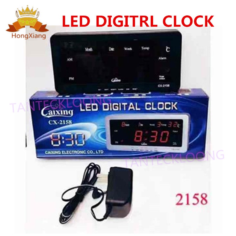 Large LED Digital Alarm Clock Wall Clock 24 Hours Display Time Home ...