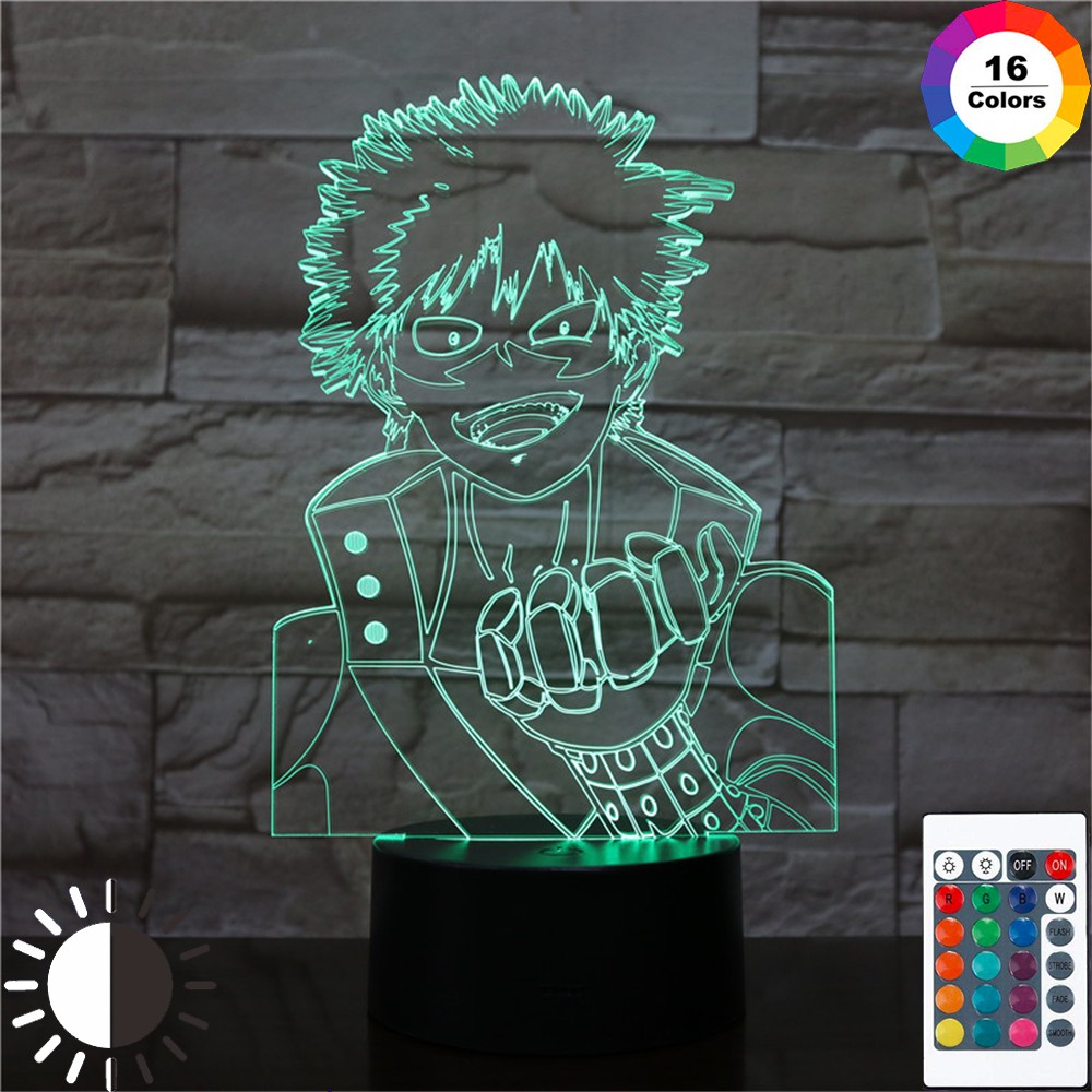 Lamparas My Hero Academia Anime 3D LED Night Lights Bakugou Katsuki ...