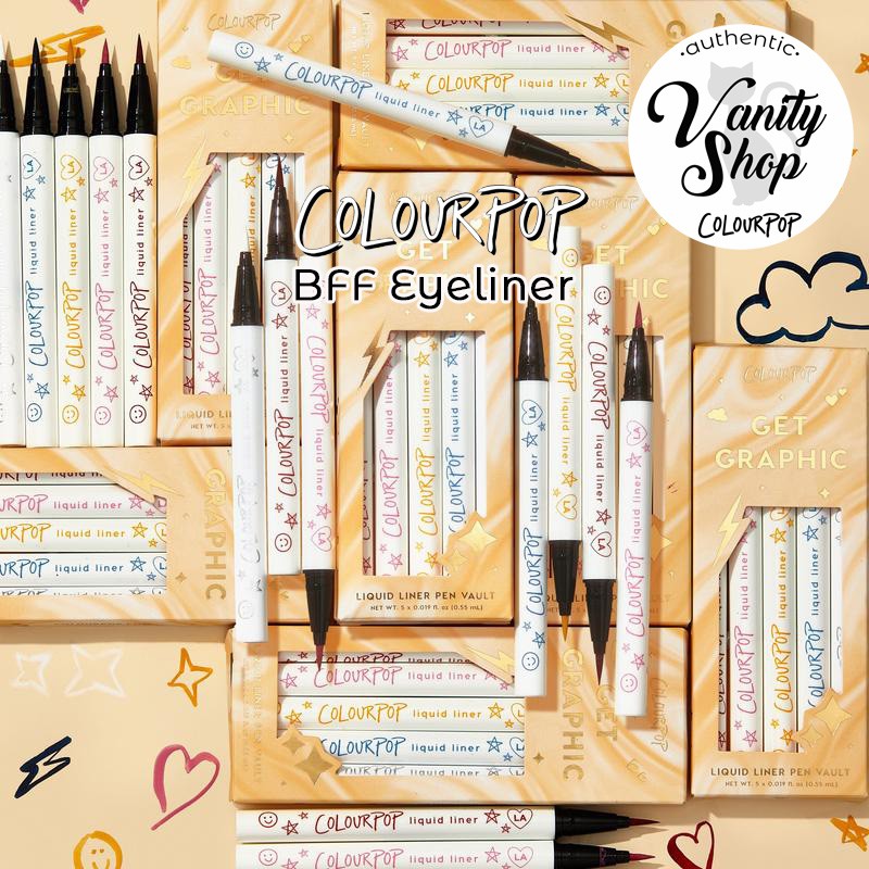 Colourpop BFF Eyeliner Transfer Proof! Numero Uno Crzy Graceland Sky ...