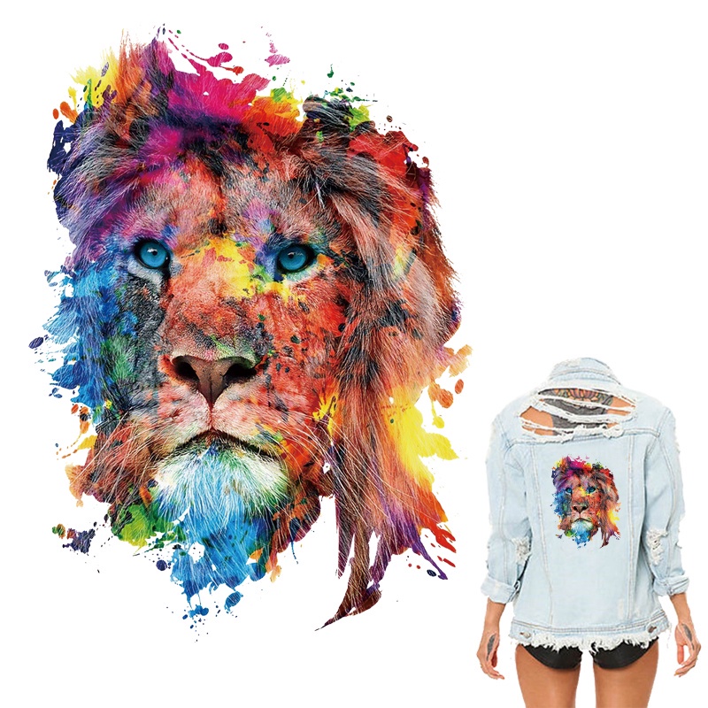 King Of Forest Patches Color Lions Clothes Heat Transfer Stickers Diy ...