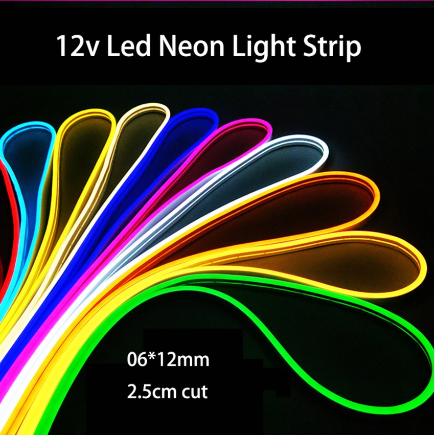 DIY 6mm Narrow Neon LED Light Strip 2835SMD 120LEDs/M IP67 Waterproof Soft Light Bar Shape DC12V ...