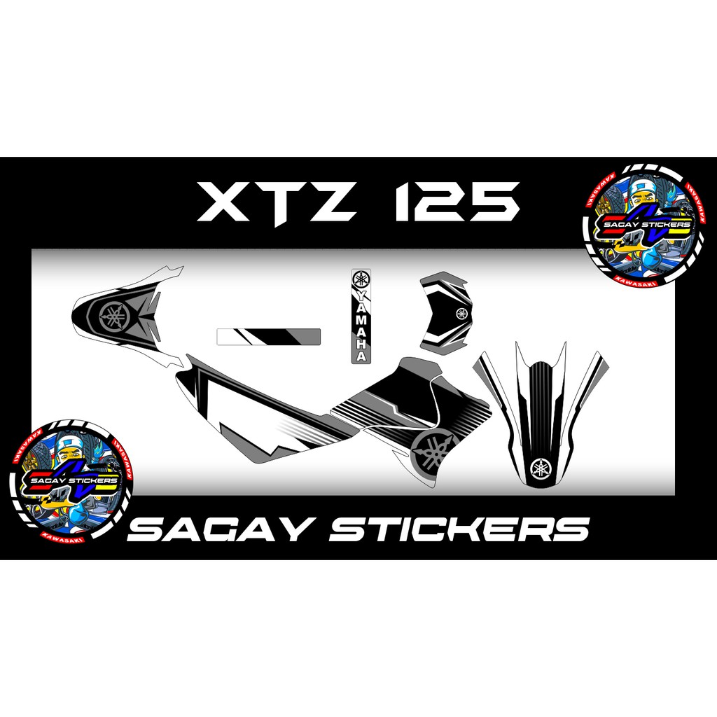 XTZ 125 Motorcycle Sticker Decals with free RIM Stickers | Shopee ...