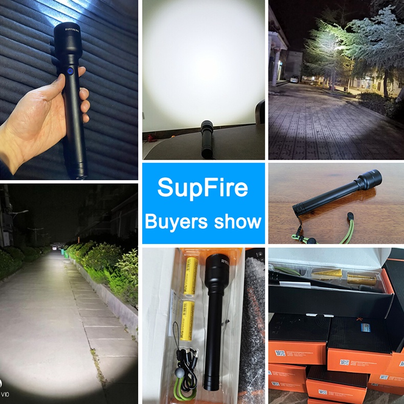 SUPERFIRE Y16 High Power Flashlight 1700LM 20W Strong Light Long Shots ...