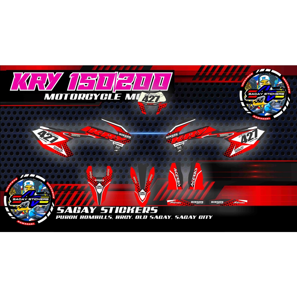 KRY 150/200 LAMINATED DECALS FREE RIM STICKERS | Shopee Philippines