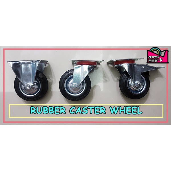 (PER PIECE) Rubber Caster Wheel 4" | Shopee Philippines