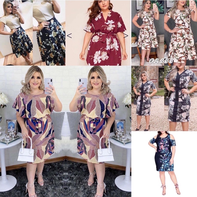 Plus Size Dress Casual Womens Dress PUEPLE Folar Floar Bodycon Sleeve ...