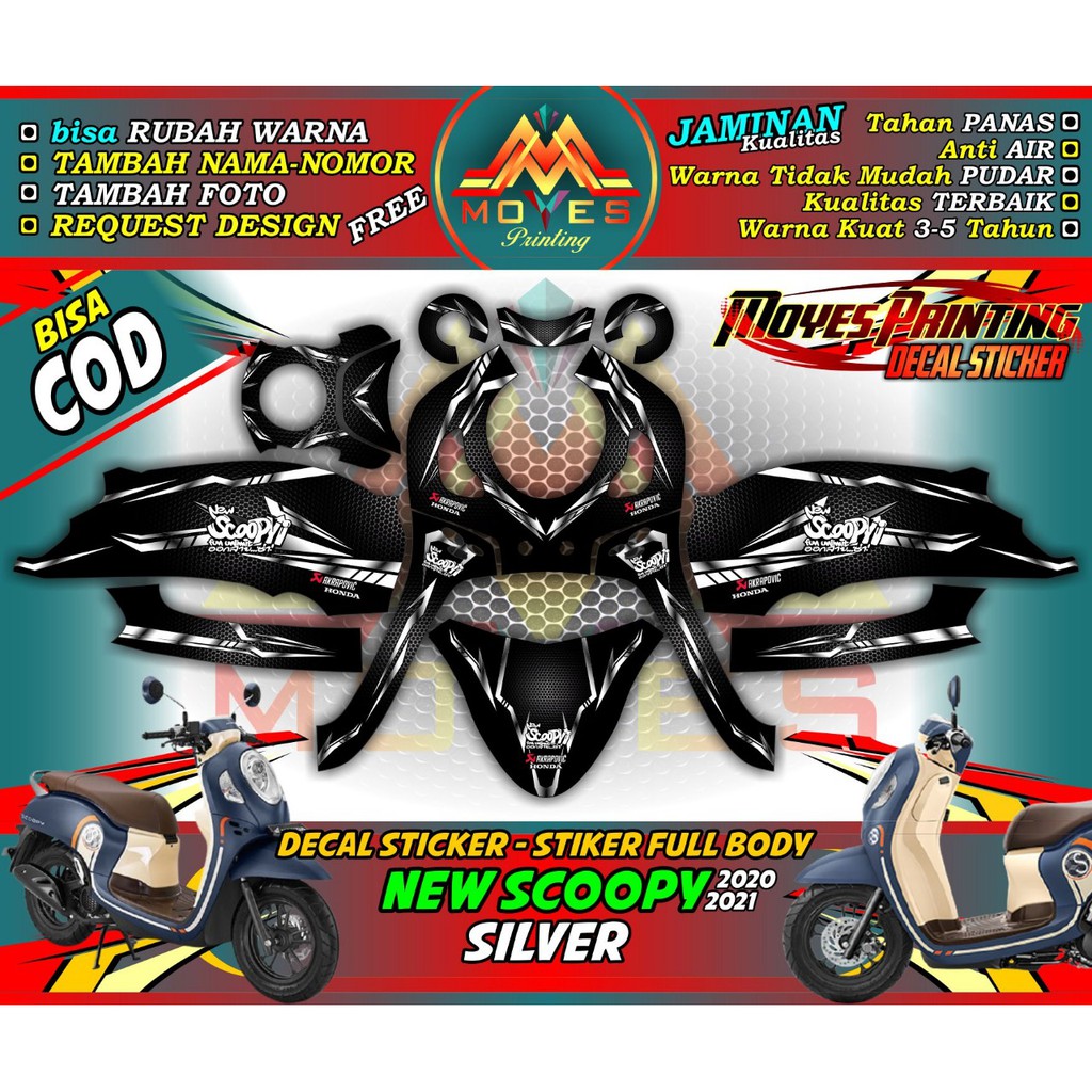 All New Scoopy 2021 Colorful Stickers - Honda All New Scoopy Motorcycle ...