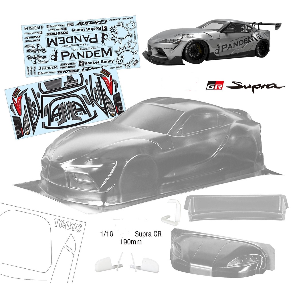 High quality Toyota Supra GR Fast and Furious 9 1/10 drift RC PC body ...