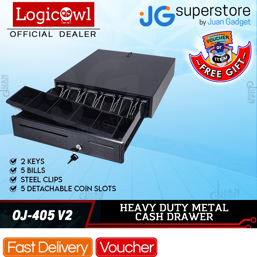 Logicowl OJ-405 Stainless Steel Cash Drawer for POS Systems - 5 Bill 5 ...