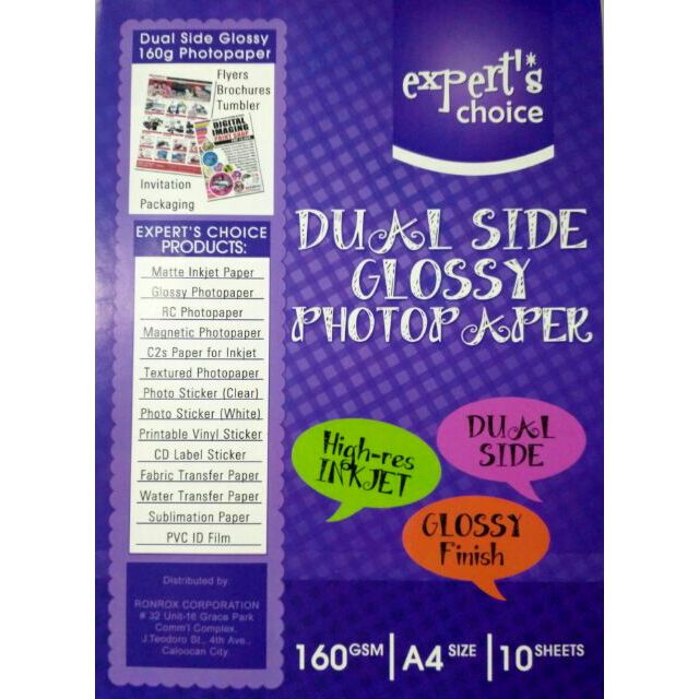 Expert's Choice 160g Dual Side Glossy Photopaper A4 | Shopee Philippines