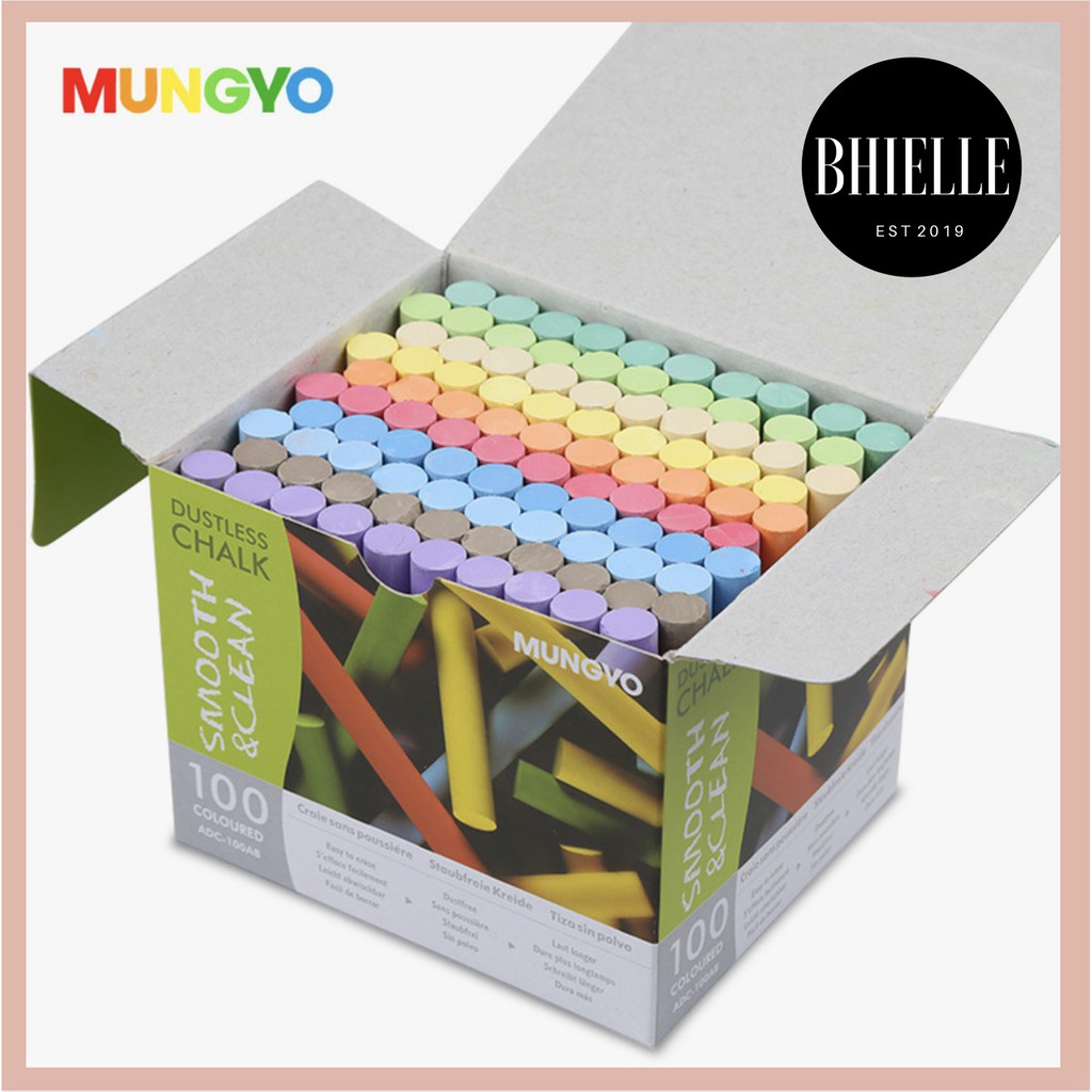 Mungyo Dustless Assorted Chalk and white chalk 100's per Box | Shopee ...
