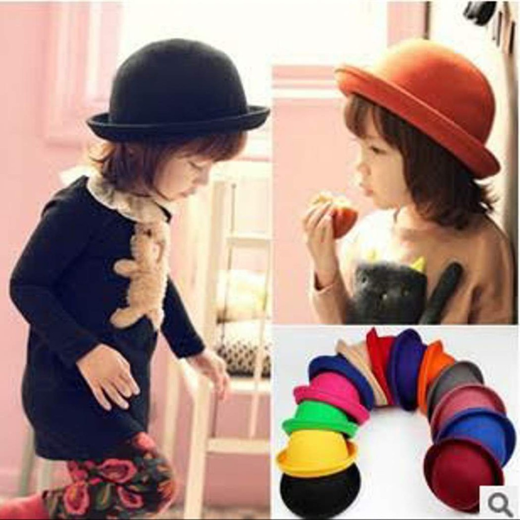 Caplin HAT Kids BOWLER FEDORA CHAPLIN HAT Plain | Shopee Philippines