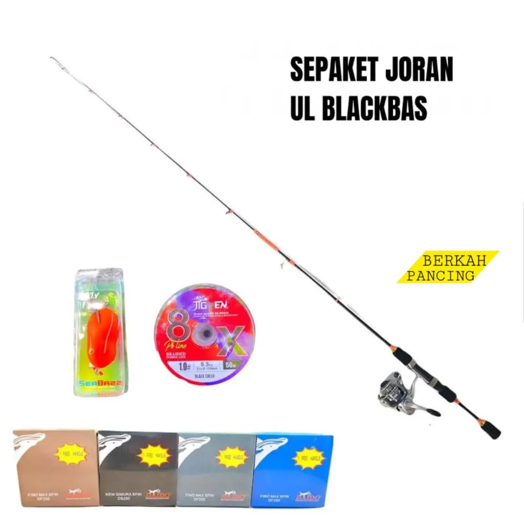 Ul Blackbass Fishing Rod Package Solid Fiber 2-6lbs Max Drag 6kg And ...