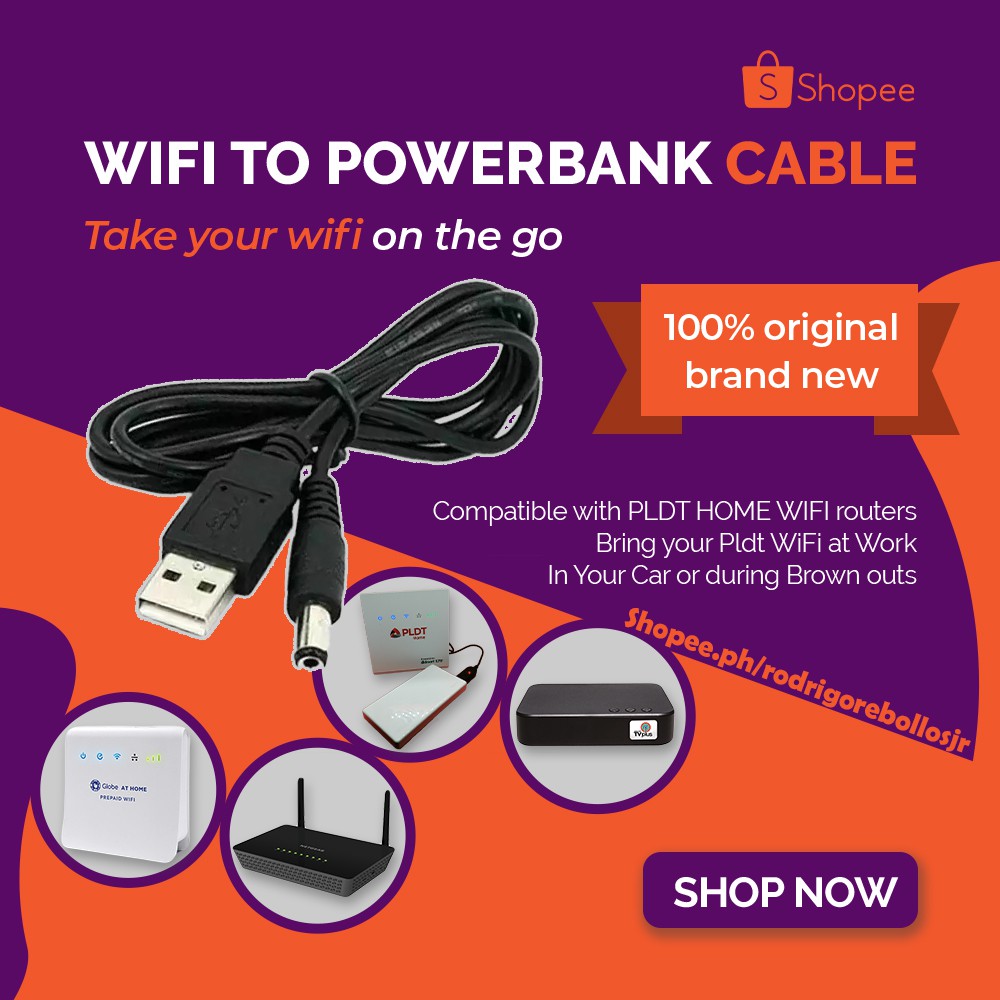 [COD Available] WiFi to Powerbank Cable for Pldt Home WiFi ( 5v to 12v ...