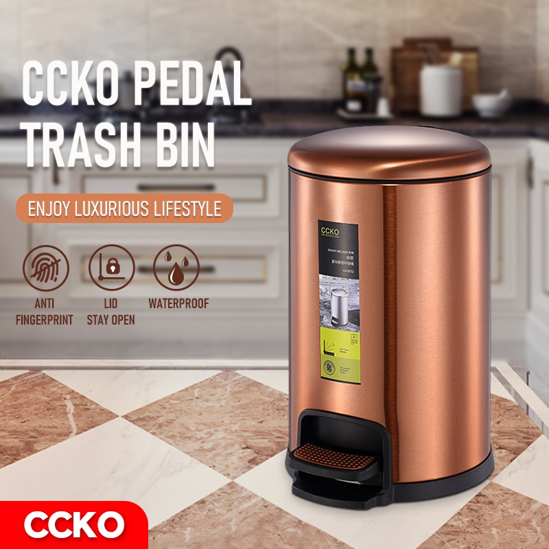 CCKO Stainless Steel Pedal Step Bin with Inner Bin 5L/8L/12L (4 Colours ...
