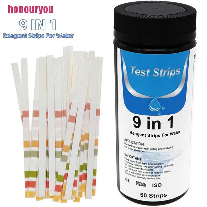 50Pcs 9In1 Ph Test Fish Tank Water Tropical Aquarium Pond Water Test ...