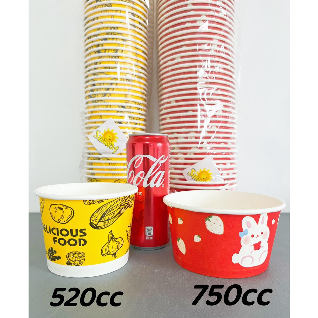 50pcs paper bowl PRINTED Environmentally friendly food grade/Disposable ...