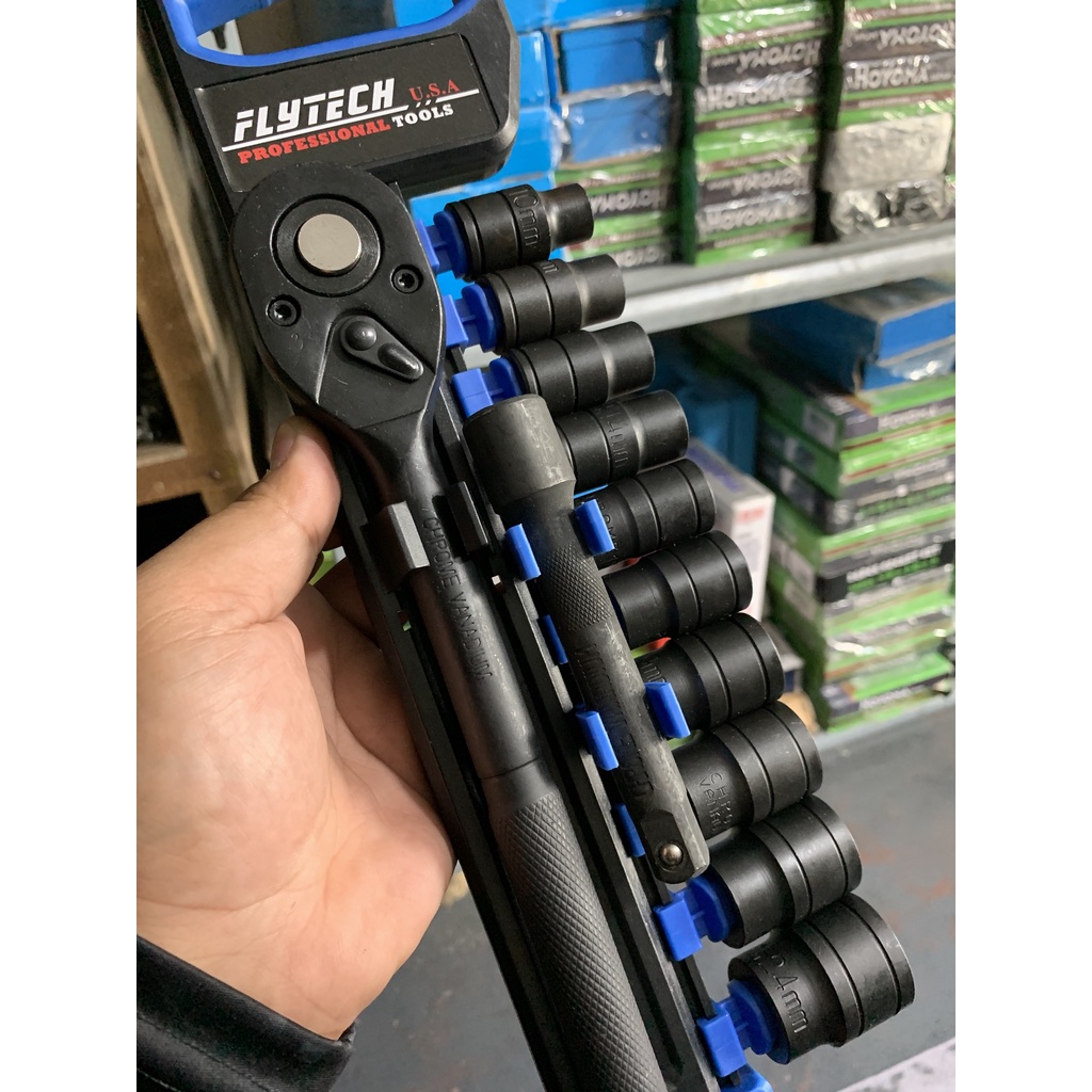 FLYTECH 12PCS 1/2 DRIVE SOCKET BLACK CARBON FINISHED | Shopee Philippines