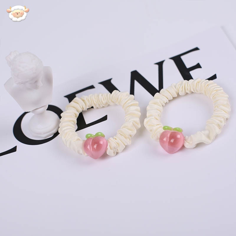 Small Fresh Hair Ring Cute Wrist Rope Peach Small Intestine Ring DIY ...
