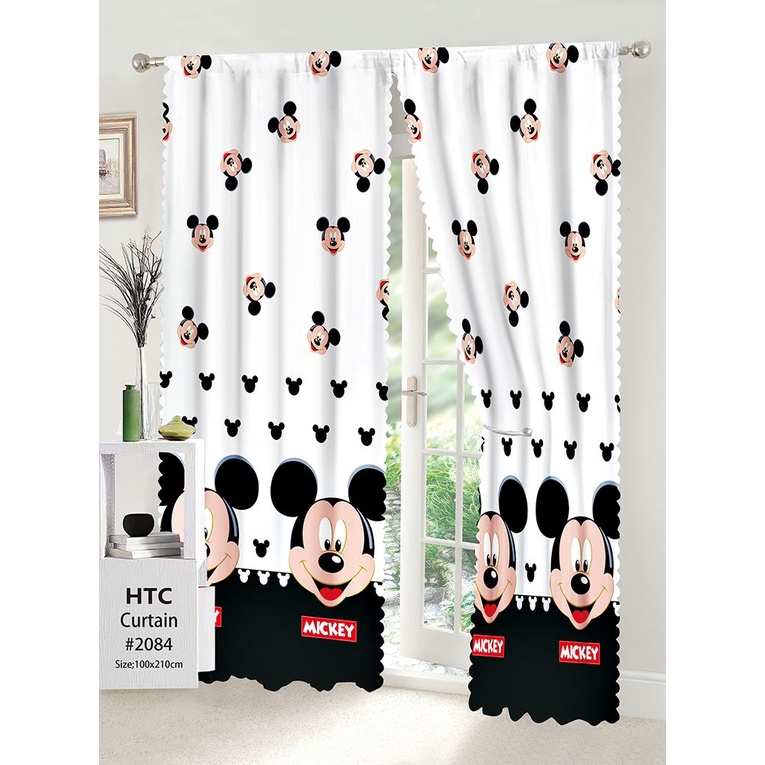 Mickey Mouse Curtain White 100cm*210cm Children's Bedroom Window ...