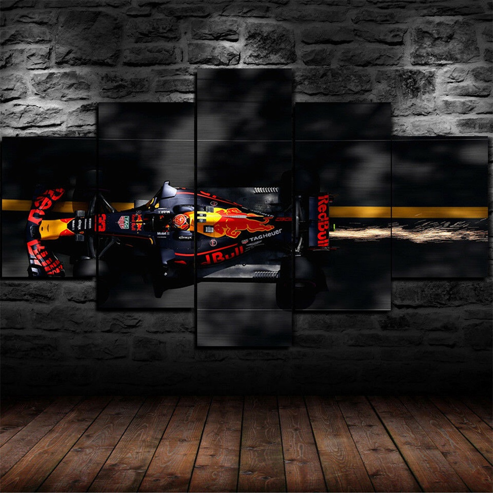5 Piece Canvas Wall Arts Formula Car F1 Red Bull Racing Poster For ...