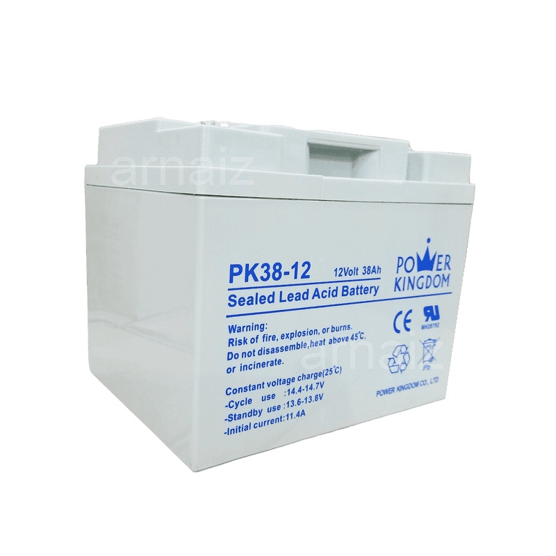 Power Kingdom 12v 38Ah SLA Rechargeable Battery PK38-12 Valve Regulated ...