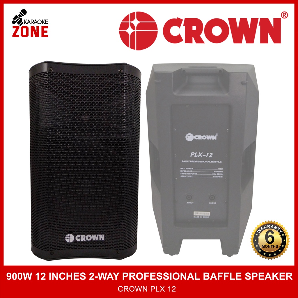 Crown PLX 12 Speaker / 2 Way Professional Baffle / 12inch Speaker ...