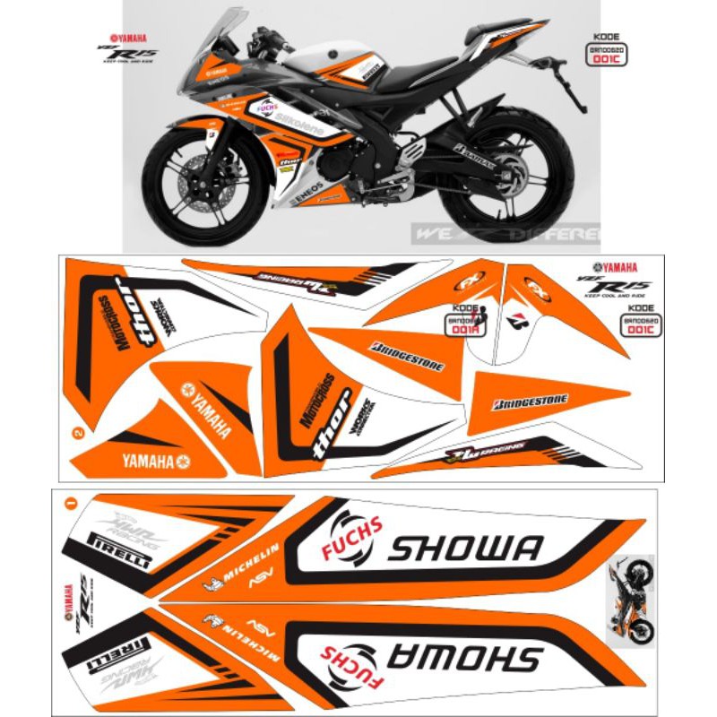 Striping yamaha R15 V2/decal R15/Motorcycle sticker R15 V2 | Shopee ...
