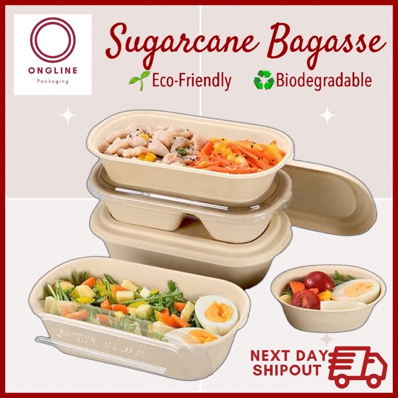 10 pcs. | Oval Sugarcane Bagasse Container Box | Shopee Philippines